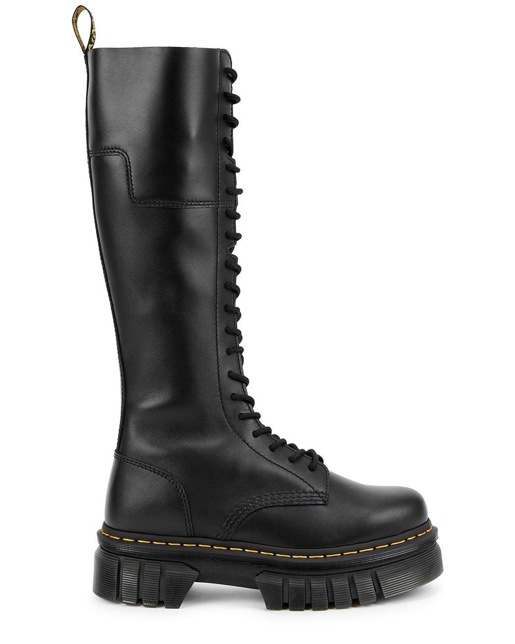 Dr. Martens Audrick 20i Leather Knee-high Boots in Black | Lyst