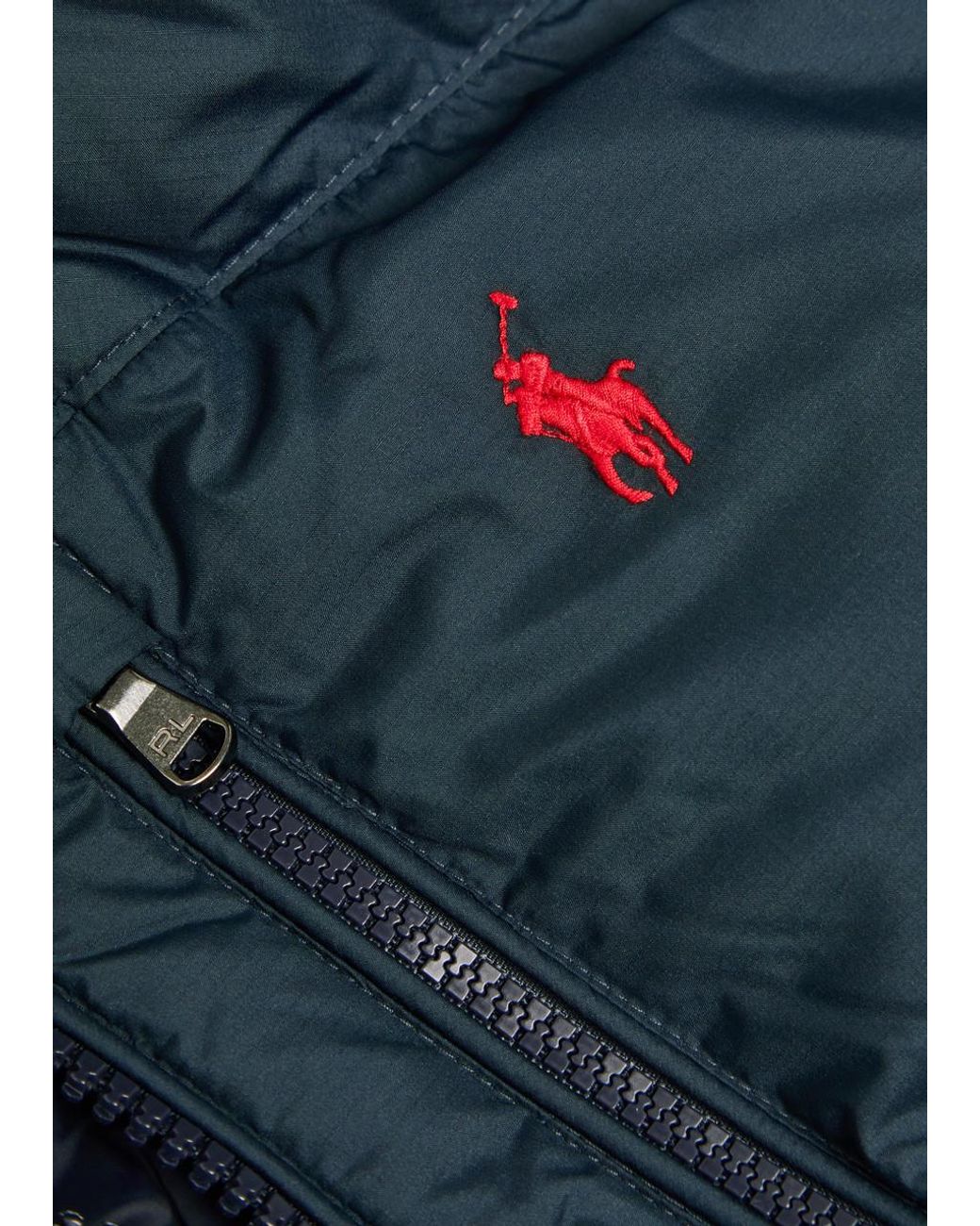 Polo Ralph Lauren Logo-Embroidered Padded Shell Jacket in Blue for Men ...