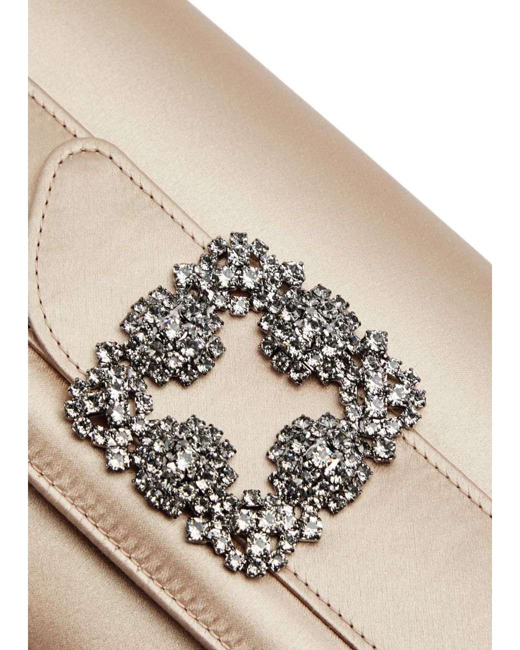 Manolo Blahnik Gothisi Embellished Satin Clutch in Metallic | Lyst