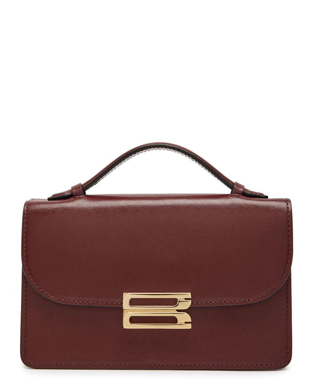 Victoria Beckham Dorian Mini Grained-Leather Top Handle Bag in Purple ...
