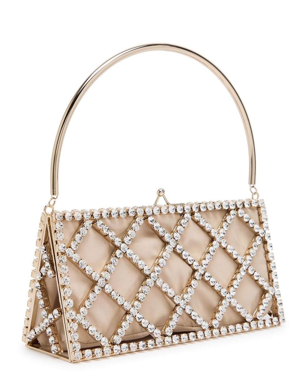 Rosantica Garofano Crystal-Embellished Satin Shoulder Bag in Metallic ...