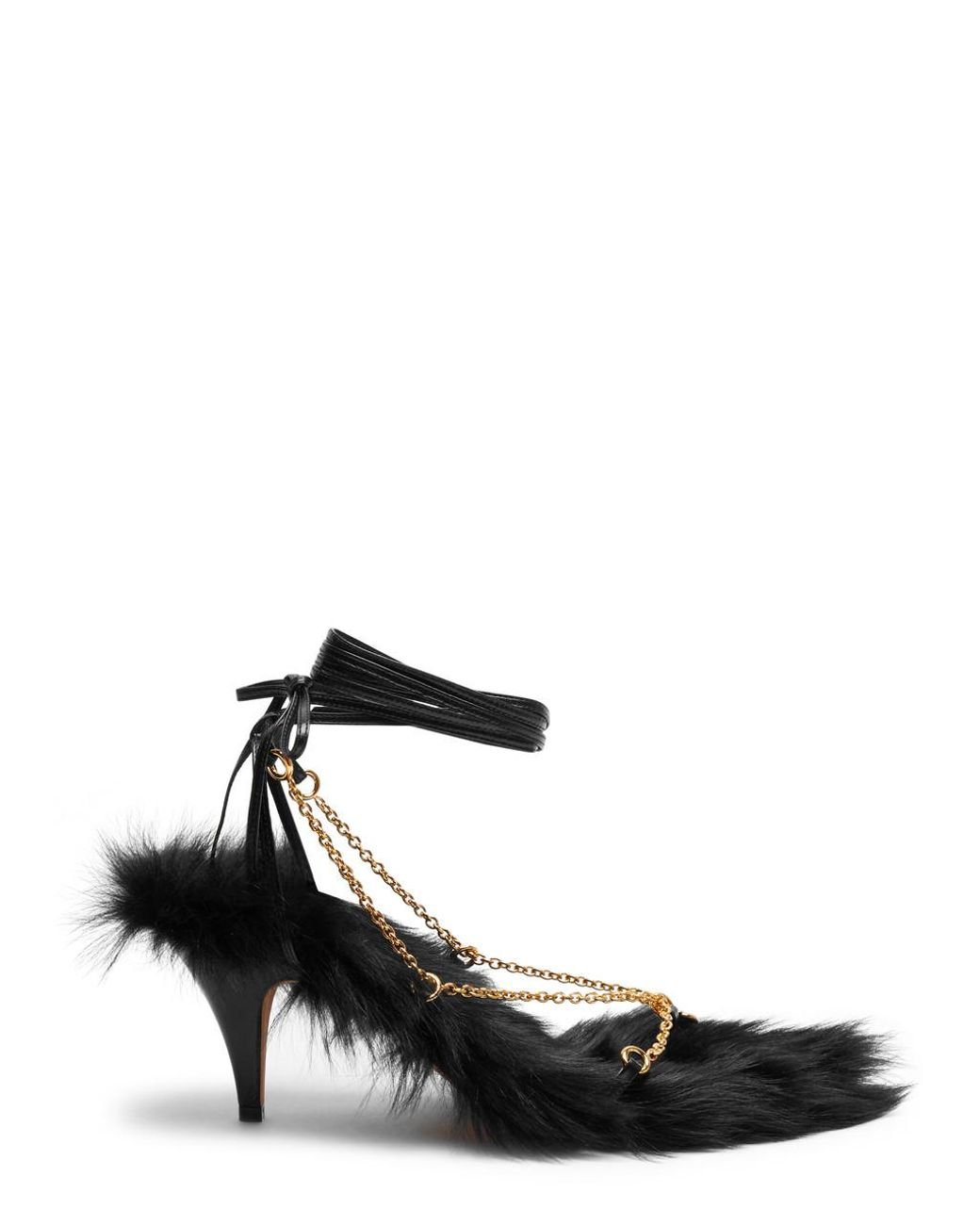 Khaite Marion 75 Shearling-trimmed Leather Sandals in White | Lyst