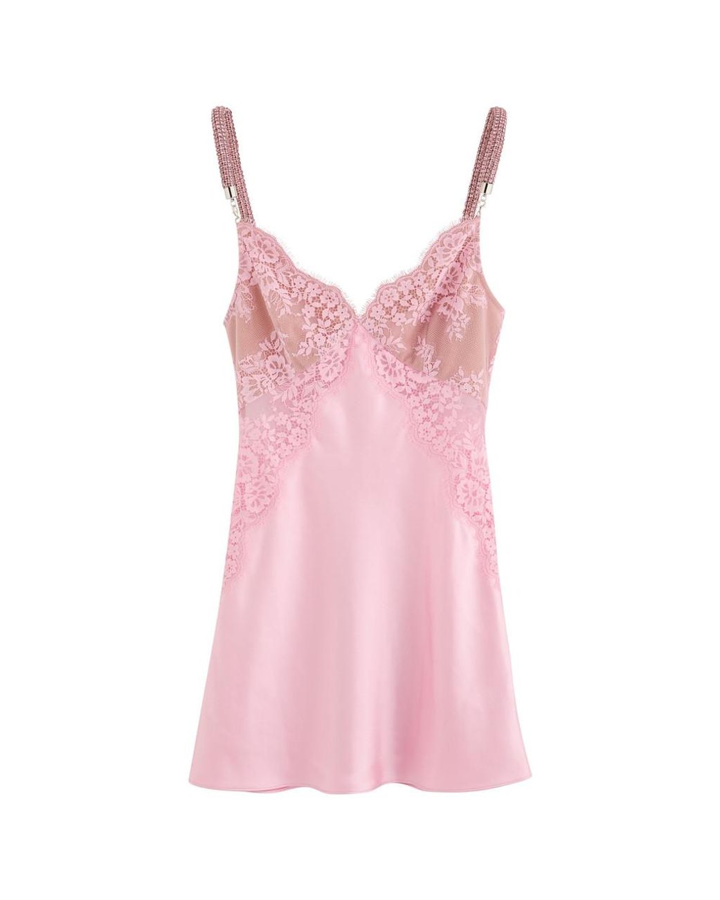 Self-Portrait X Christopher Kane Lace And Satin Mini Dress in Pink ...