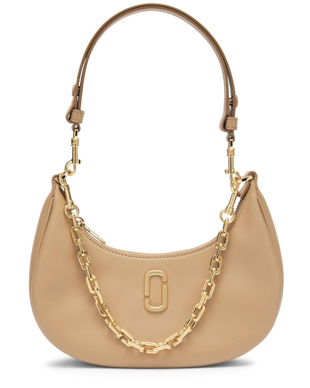 Marc Jacobs The Curve Small Leather Shoulder Bag in Natural | Lyst