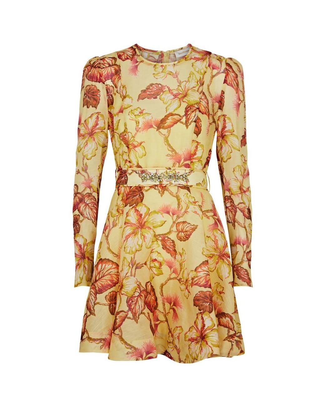 Zimmermann Matchmaker Floral-print Linen-blend Mini Dress in Metallic ...