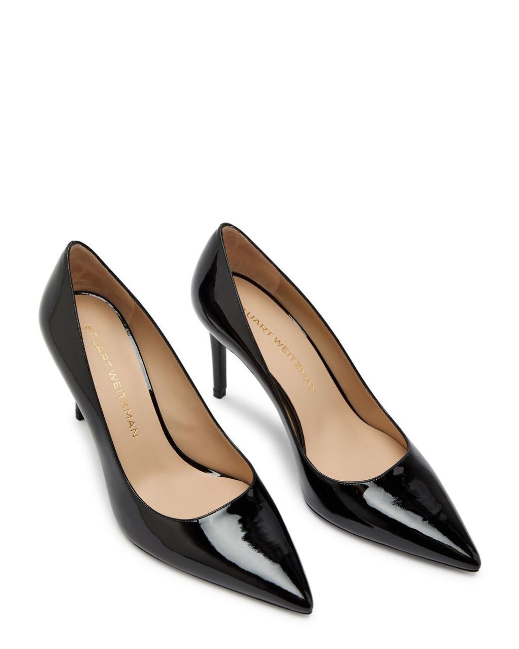 Stuart Weitzman Stuart Power 85 Patent Leather Pumps in Black | Lyst