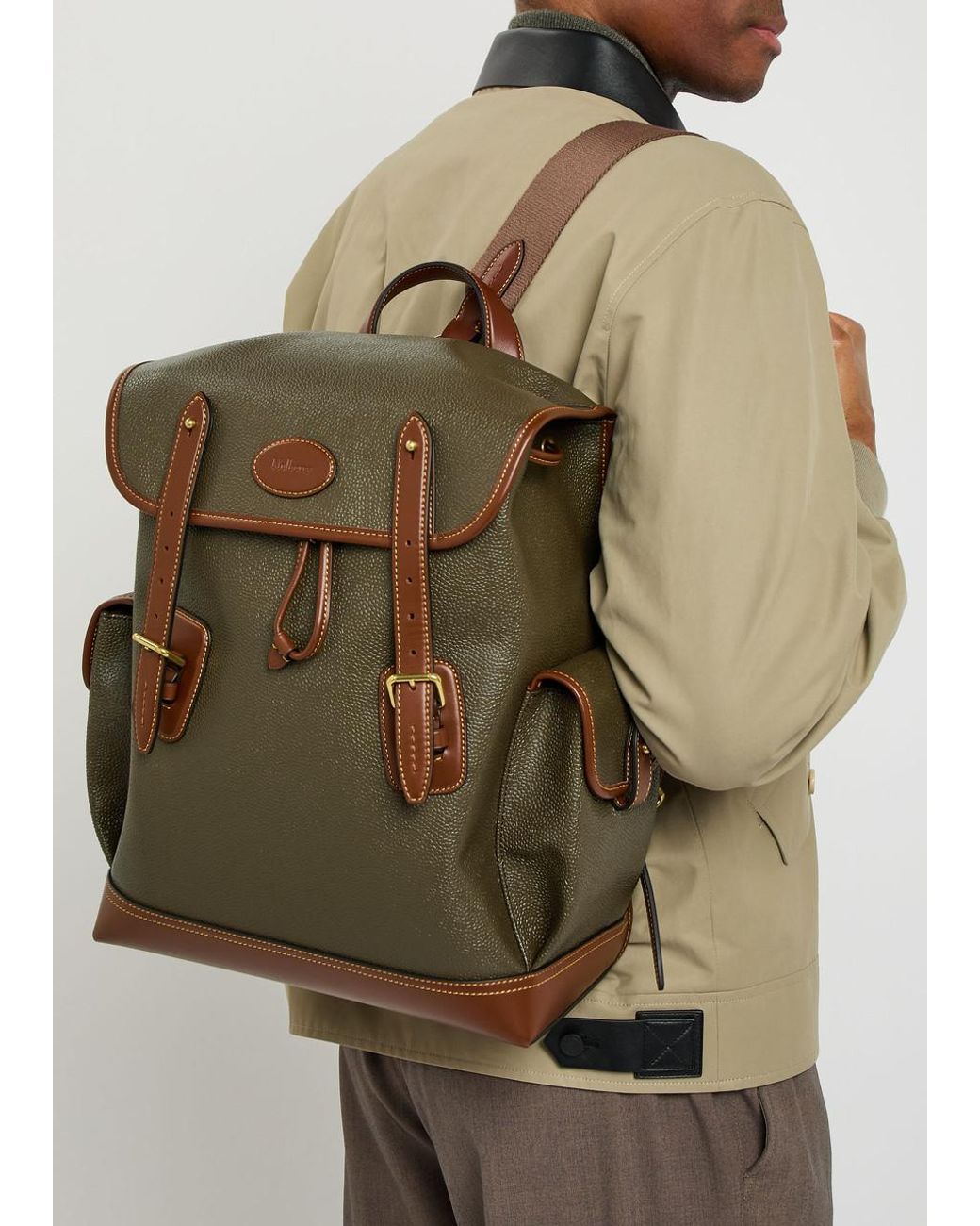 Mulberry Heritage Pebbled Leather Backpack in Brown for Men | Lyst