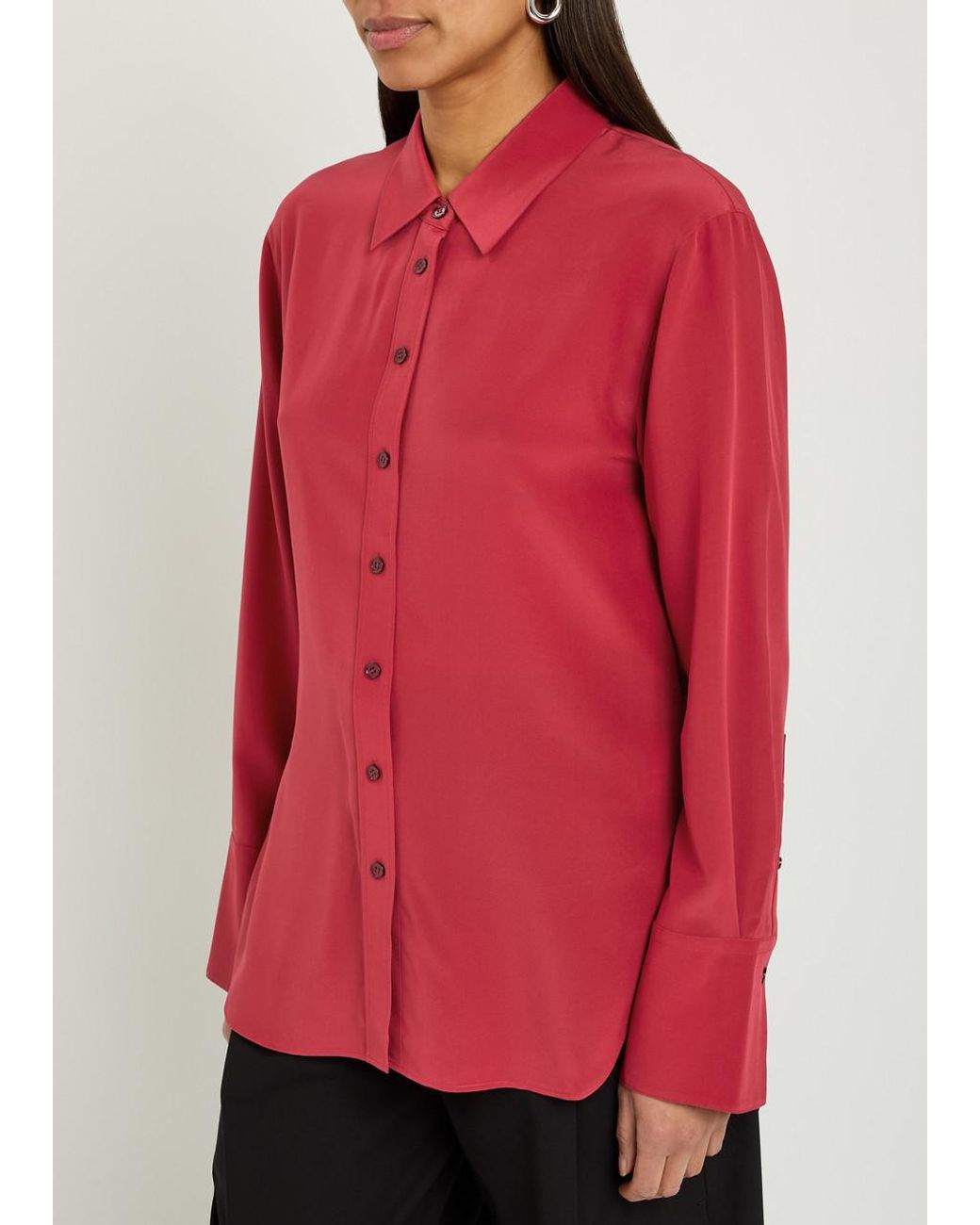 JOSEPH Joe Silk Blouse in Red | Lyst
