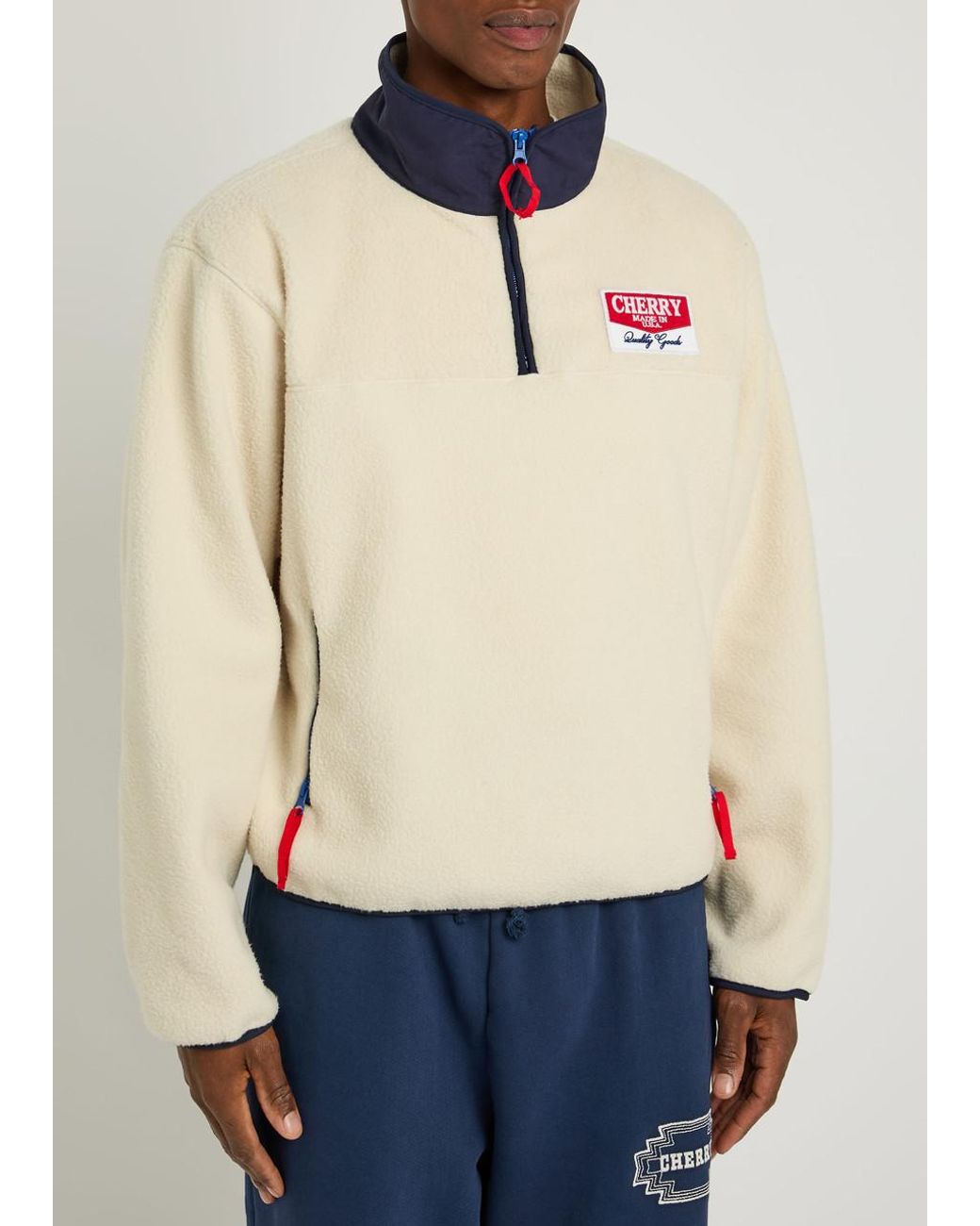 CHERRY LA Racing Logo-Appliquéd Half-Zip Fleece in White for Men | Lyst UK
