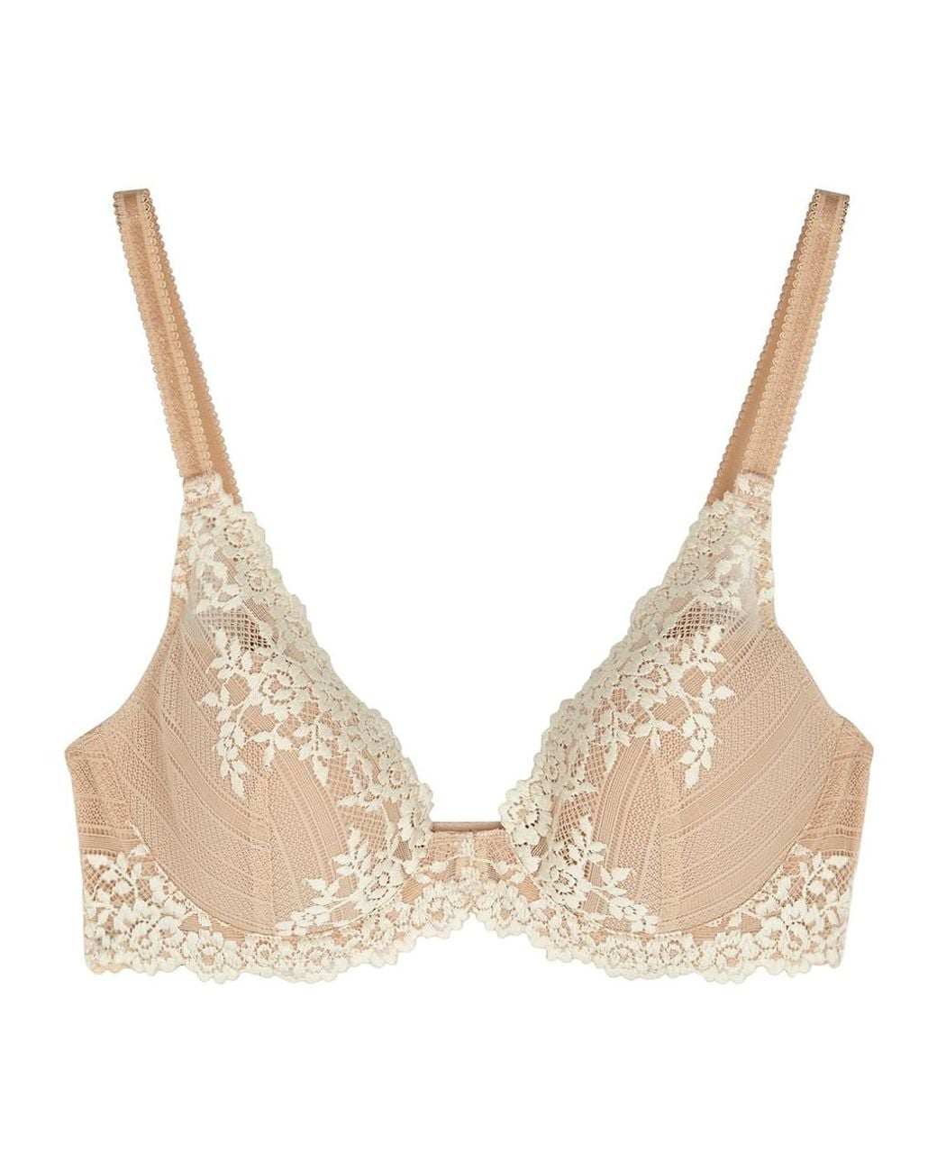 Wacoal Embrace Lace Plunge Bra in Natural | Lyst