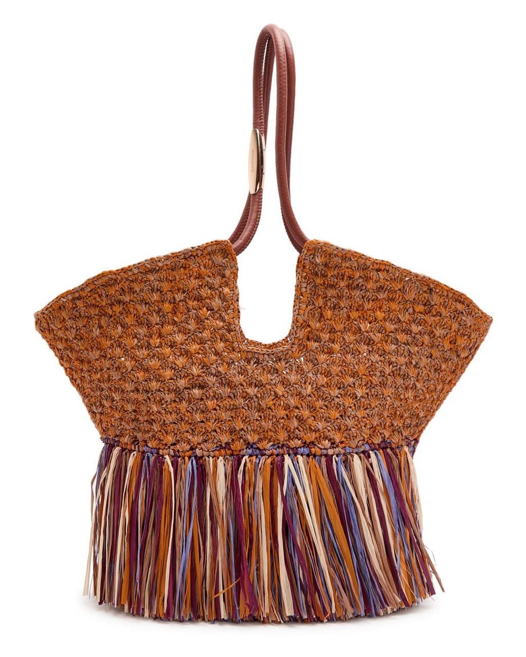 Zimmermann Goldentime Medium Fringed Raffia Tote Bag in Brown | Lyst