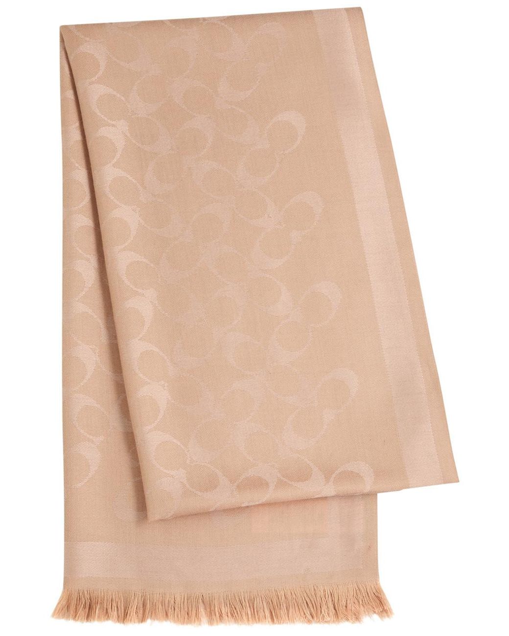 COACH Signature C Logo-Jacquard Scarf in Natural | Lyst