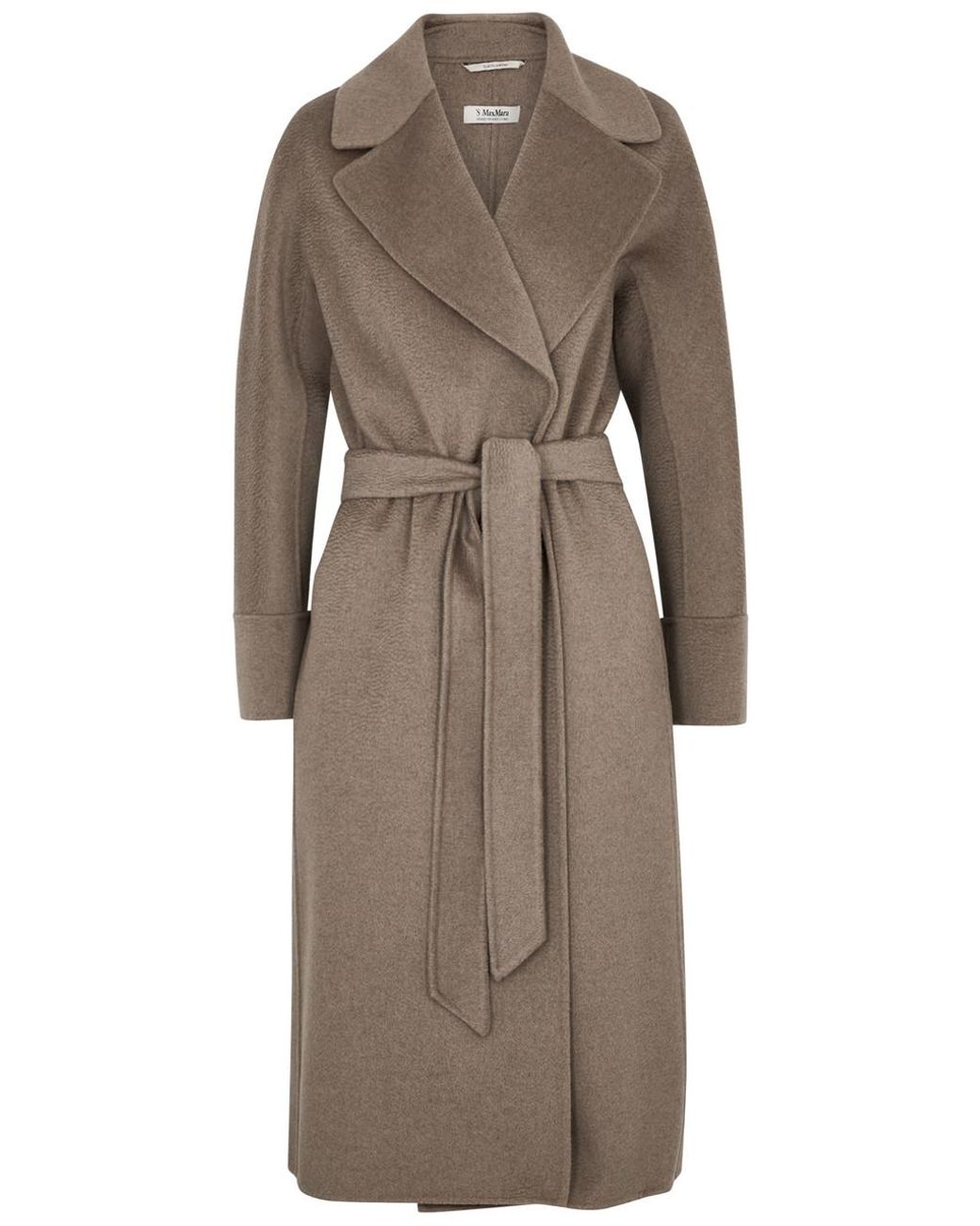 Max Mara S Max Mara Zurigo Belted Wool-blend Coat in Natural | Lyst UK