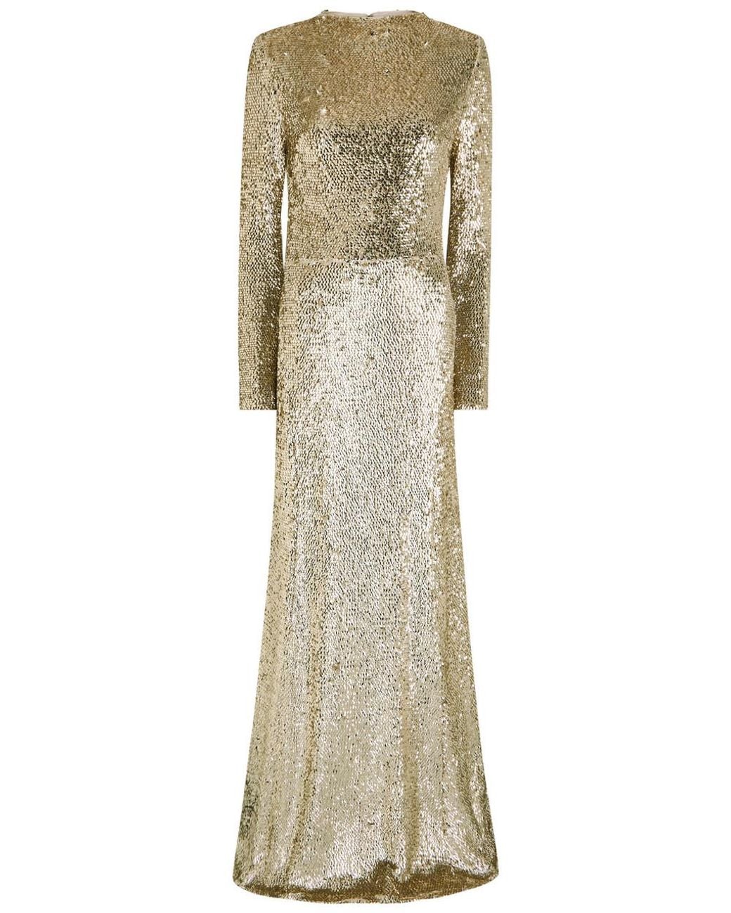 Jonathan Simkhai Beatrice Sequin-Embellished Gown in Natural | Lyst