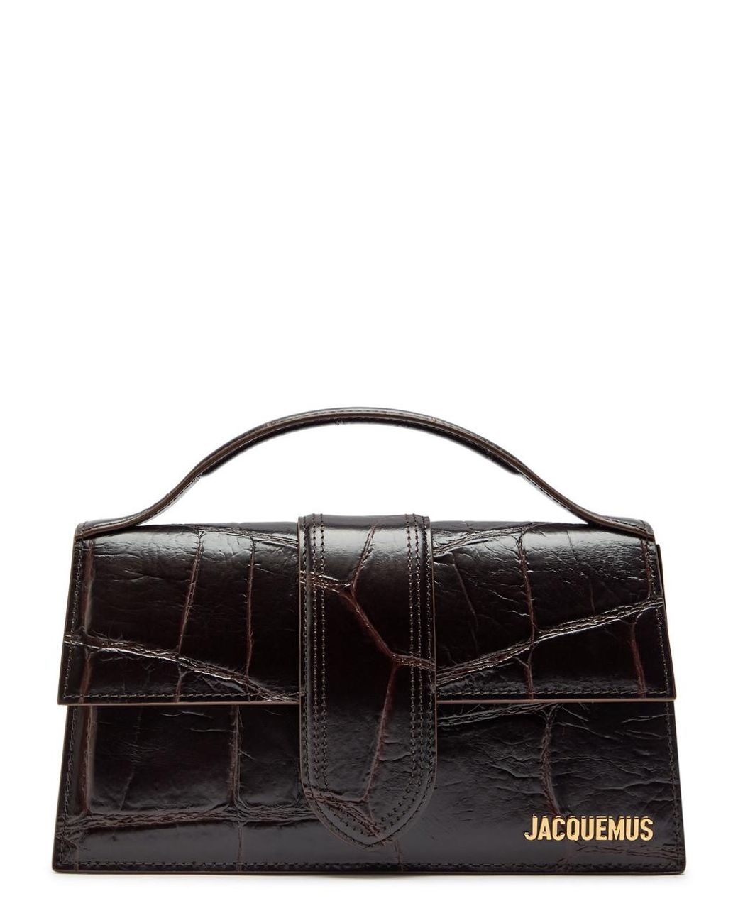 Jacquemus Le Grande Bambino Crocodile-Effect Leather Top Handle Bag in ...