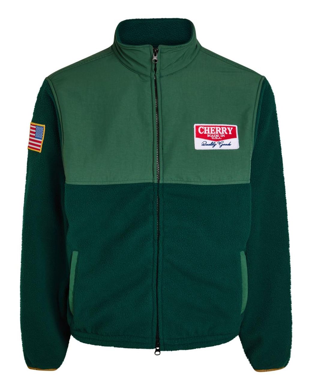CHERRY LA Racing Appliquéd Panelled Fleece Jacket in Green for Men | Lyst
