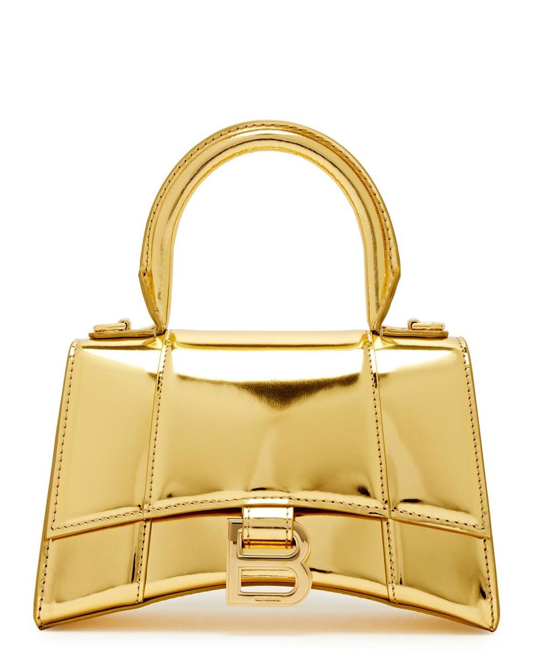 Balenciaga Hourglass Xs Metallic Leather Top Handle Bag | Lyst