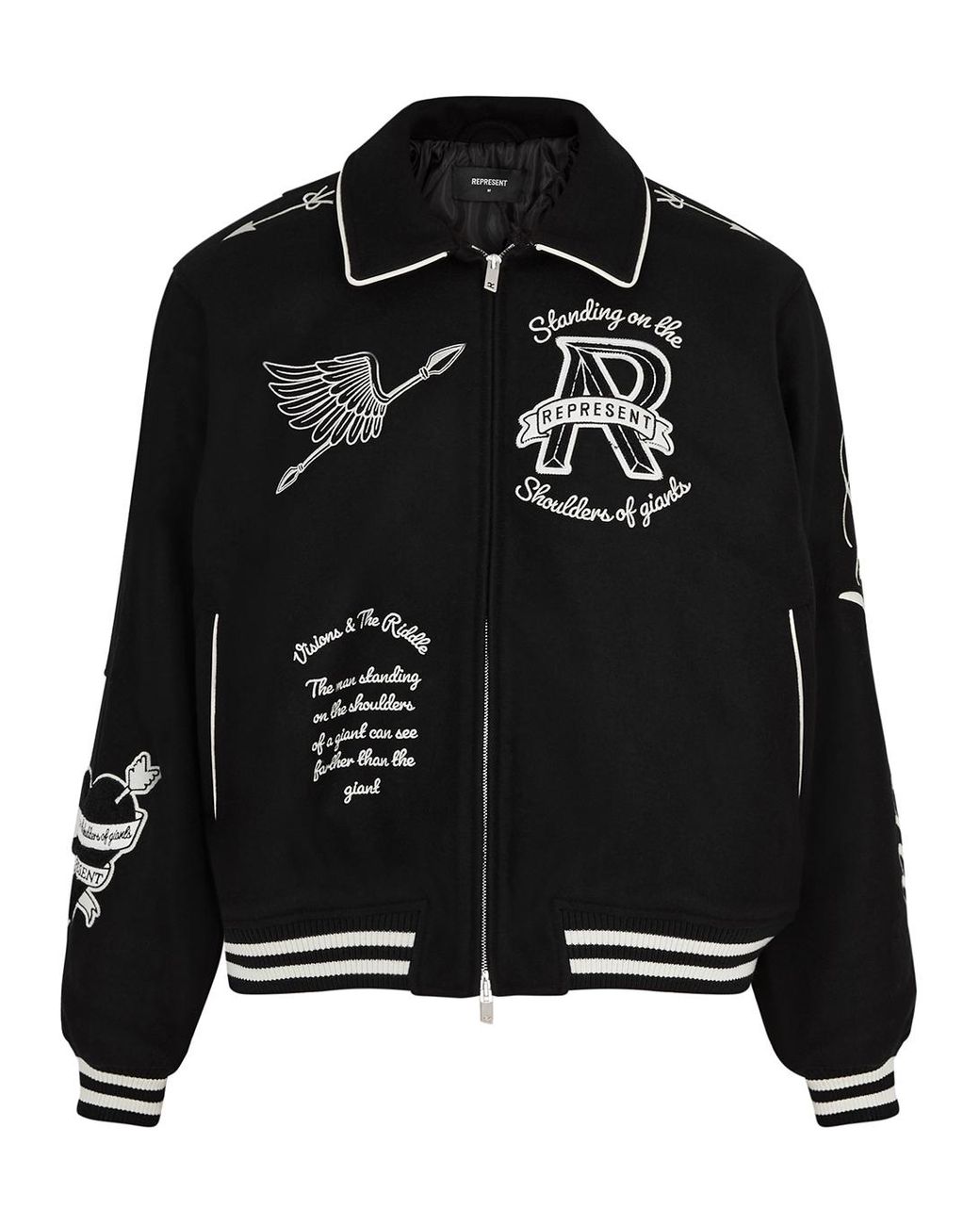 Represent Cherub Logo Wool-blend Varsity Jacket in Black for Men | Lyst