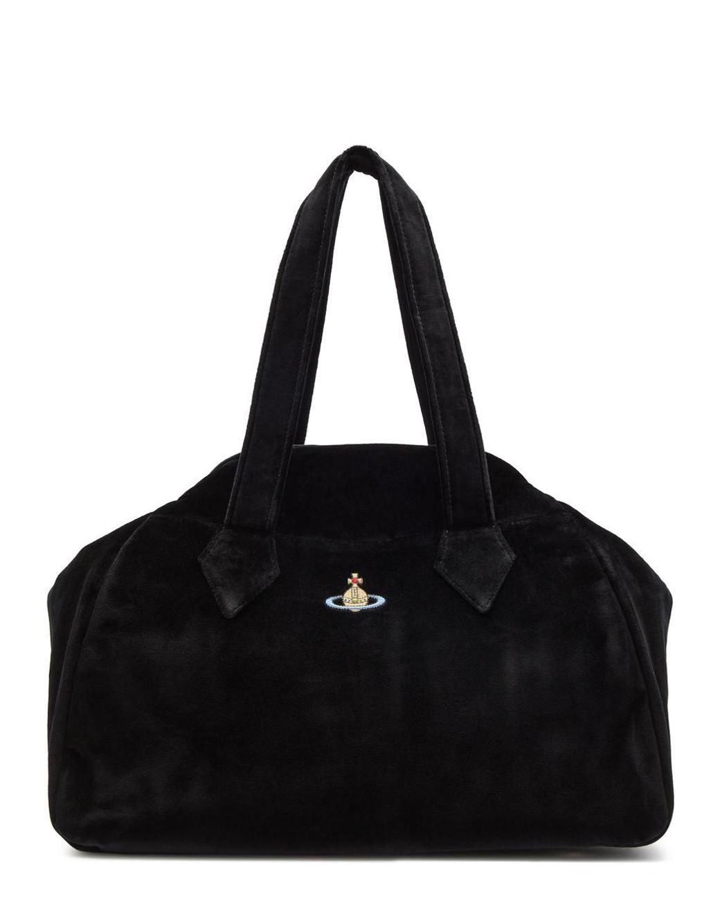 Vivienne Westwood Archive Yasmine Large Velvet Tote in Black | Lyst