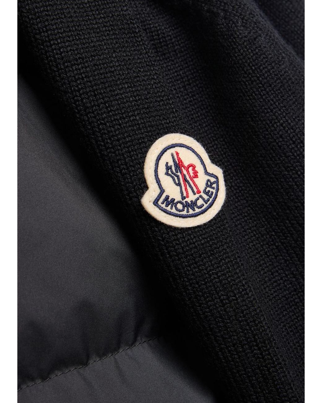 Moncler Wool And Shell Jacket in Black for Men | Lyst UK