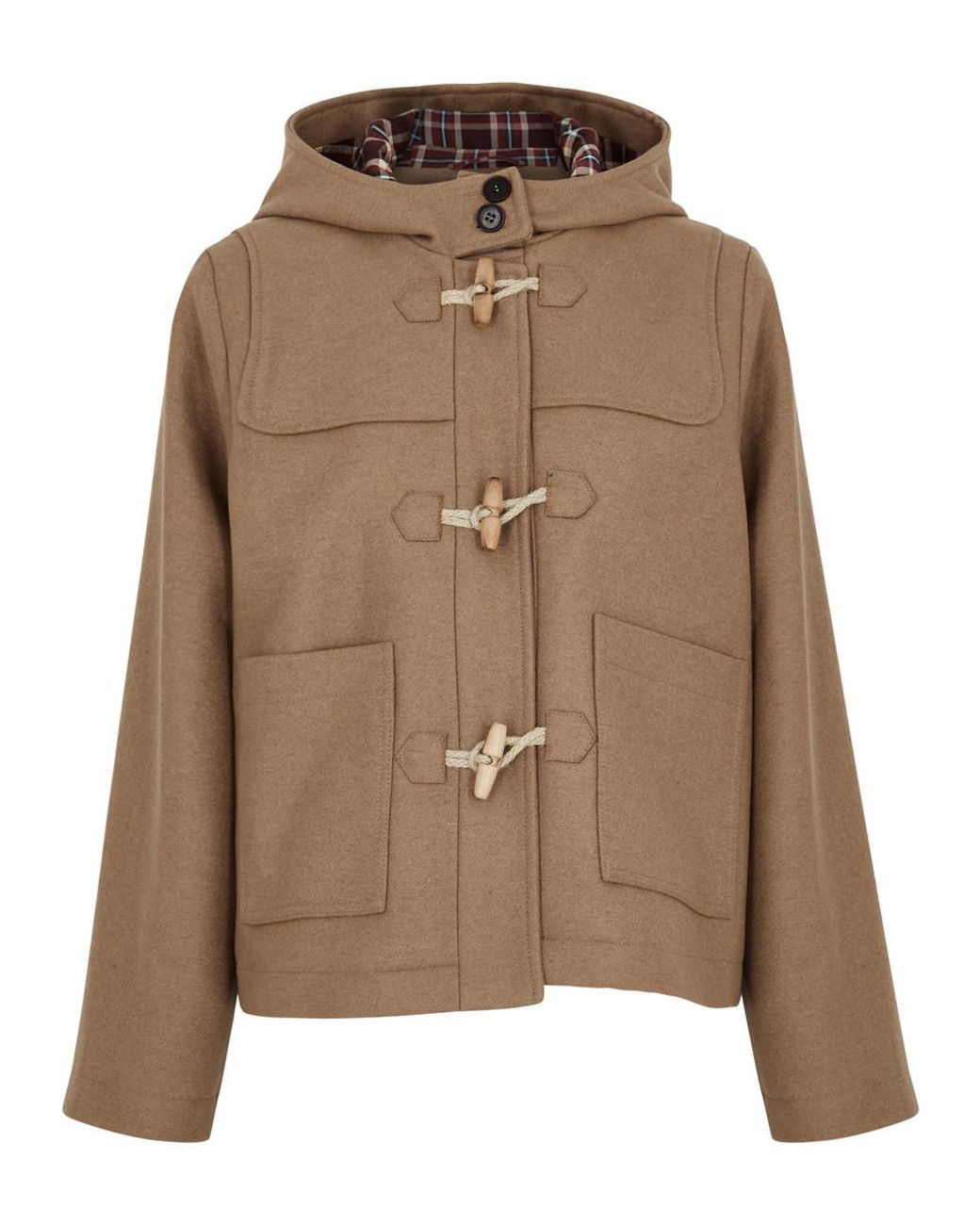 Skall Studio Rowan Hooded Wool Jacket in Brown | Lyst