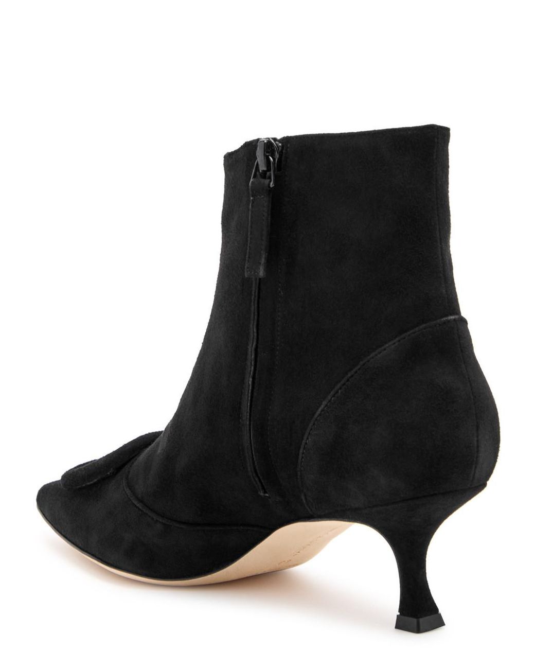 Manolo Blahnik Baylow 50 Suede Ankle Boots in Black | Lyst