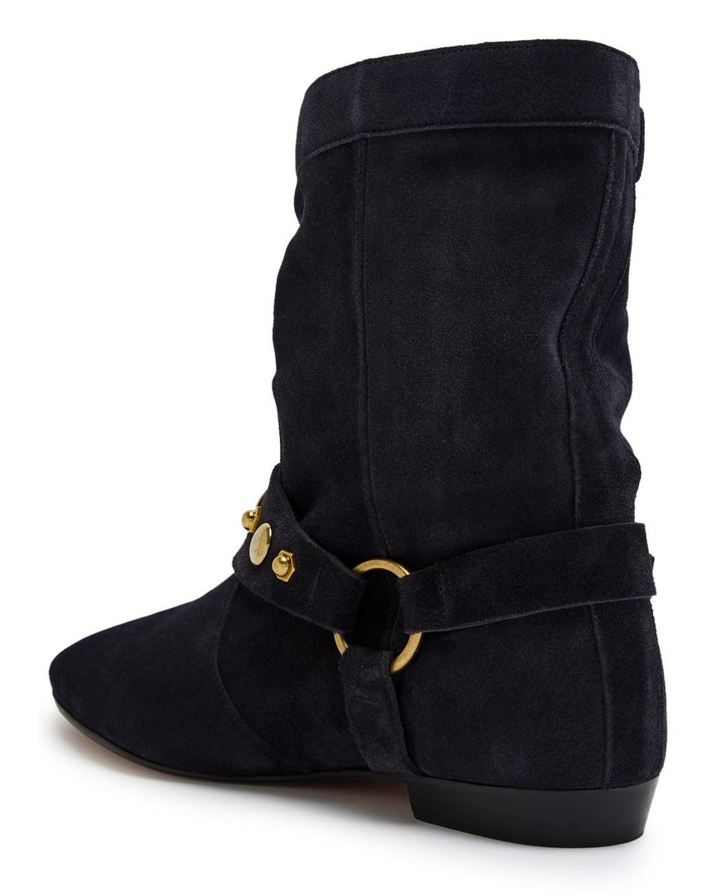 Isabel Marant Stania Embellished Suede Mid-Calf Boots in Blue | Lyst