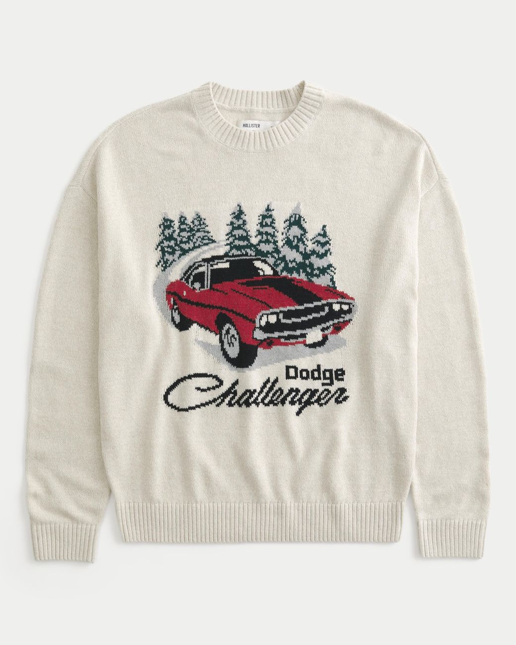 Hollister Boxy Dodge Challenger Graphic Crew Sweater in White for Men ...