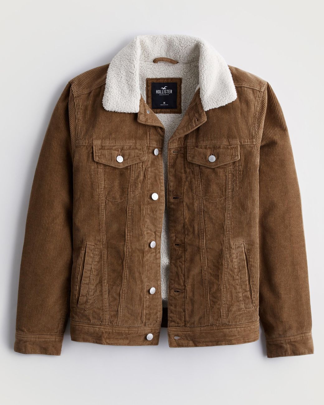 Hollister Sherpa-lined Corduroy Trucker Jacket in Brown for Men | Lyst UK