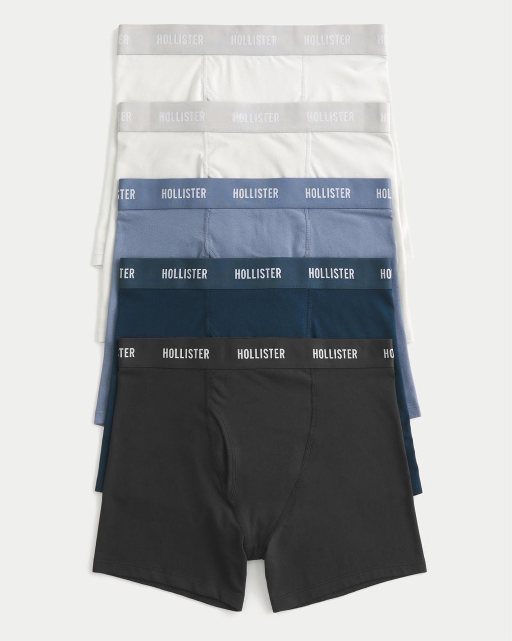 Hollister Longer-length Fly Front Boxer Briefs 5-pack in Blue for Men ...