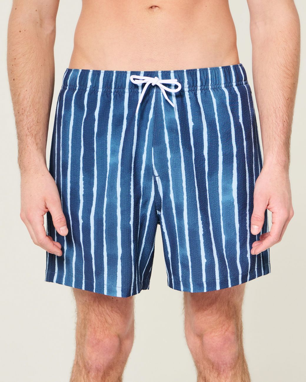 Hollister Mid-thigh Volley Swim Trunks in Blue for Men | Lyst UK