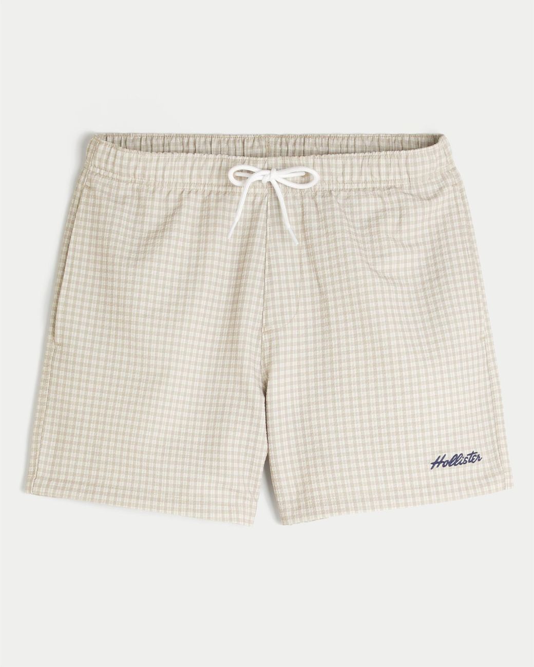 Hollister Mid-thigh Volley Swim Trunks in Natural for Men | Lyst UK