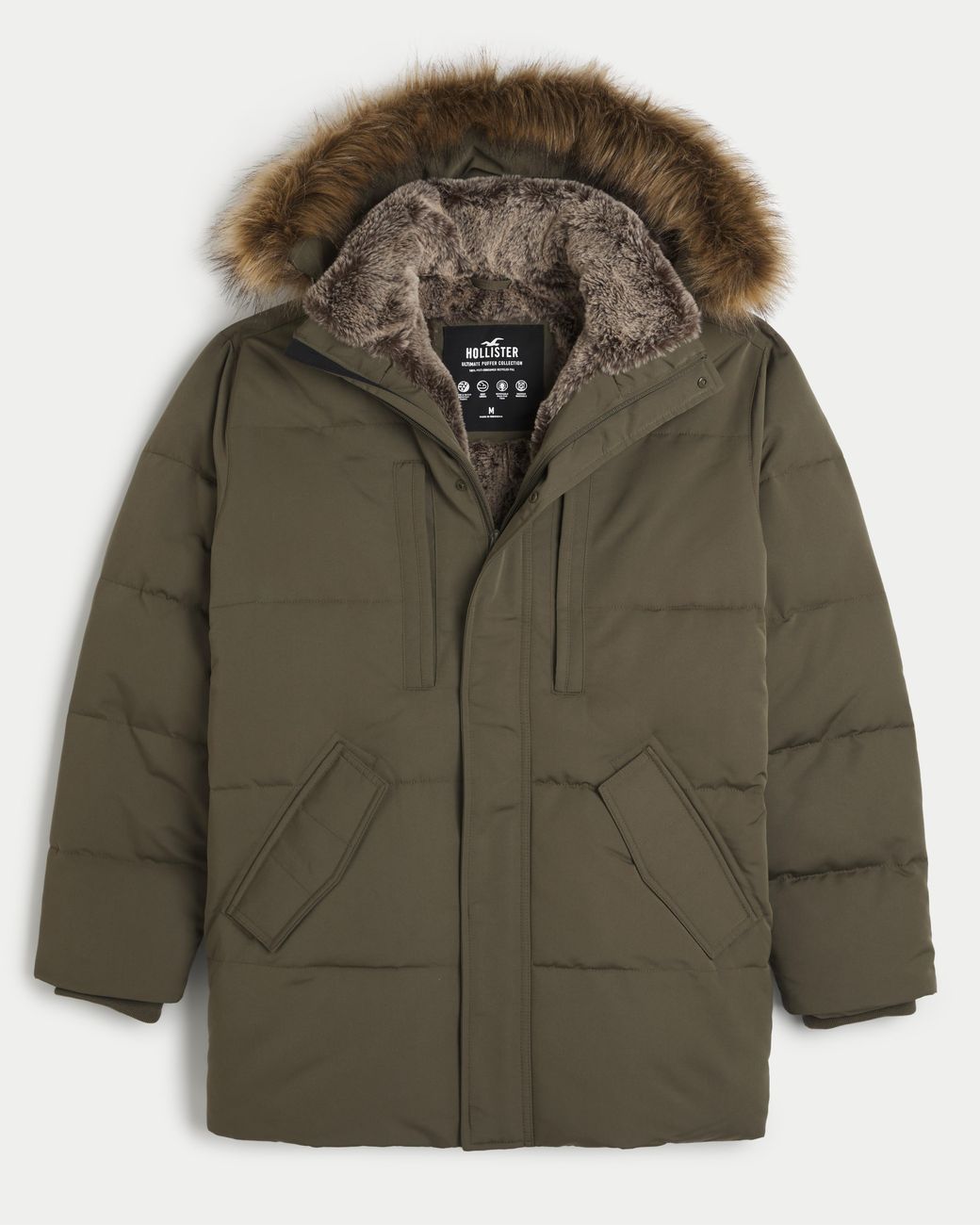 Hollister Ultimate Utility Puffer Parka in Green for Men | Lyst UK