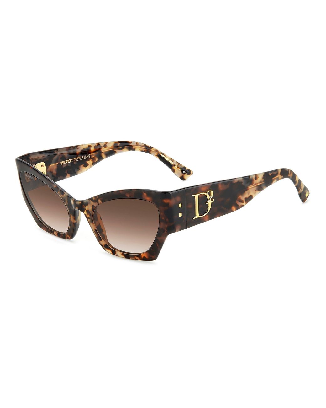 DSquared² Cat Eye Round Sunglasses in Brown | Lyst UK
