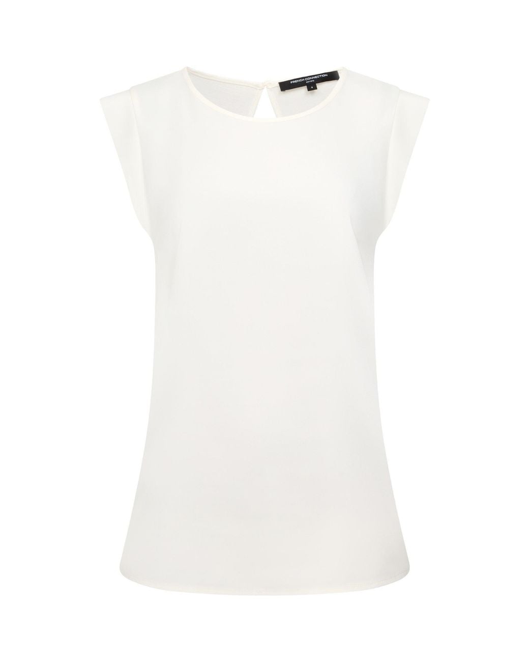 French Connection Polly Plains Capped Sleeve T-Shirt in Natural | Lyst UK