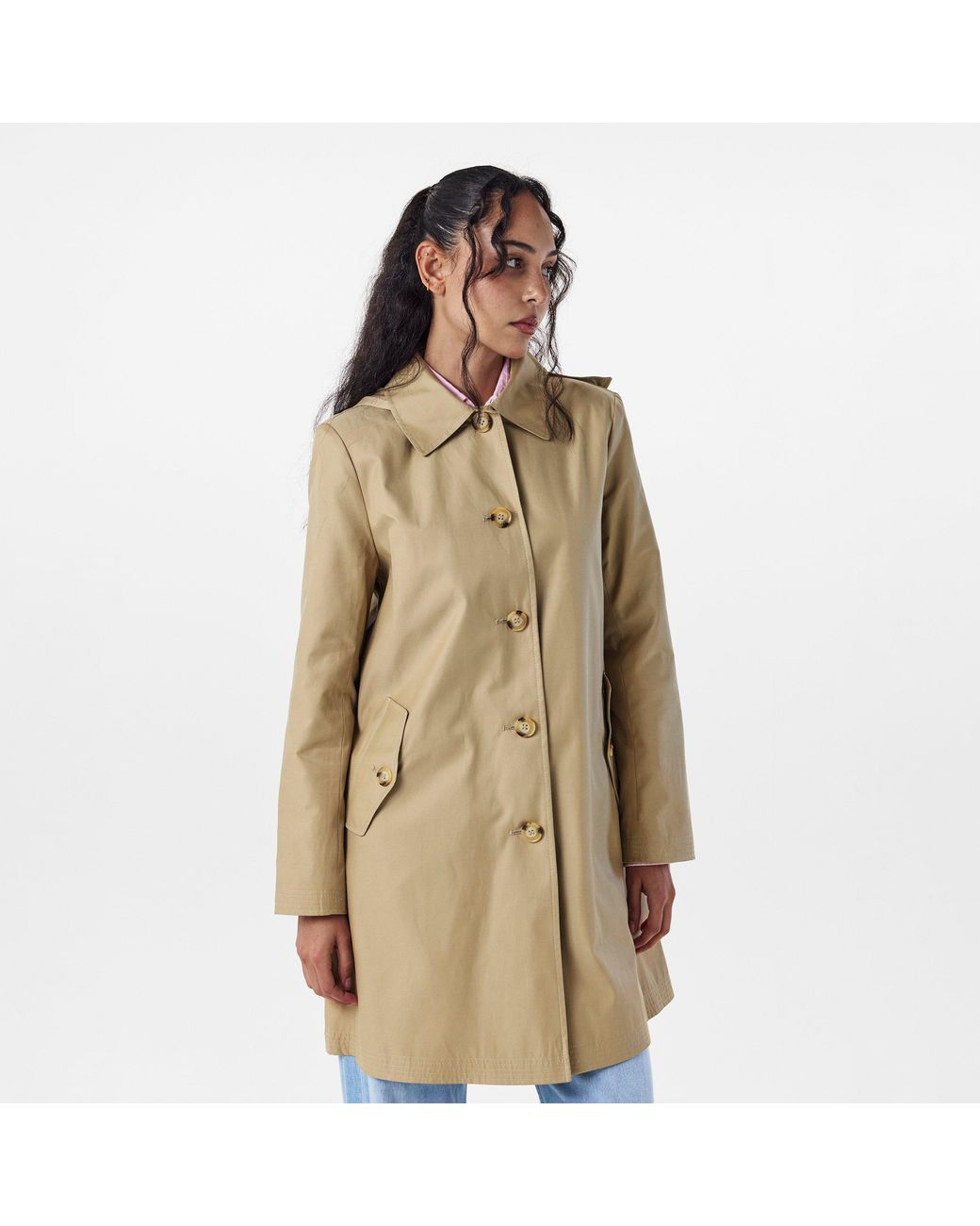 Ralph Lauren Genuine Leather Structured Trench Coat in Natural | Lyst UK