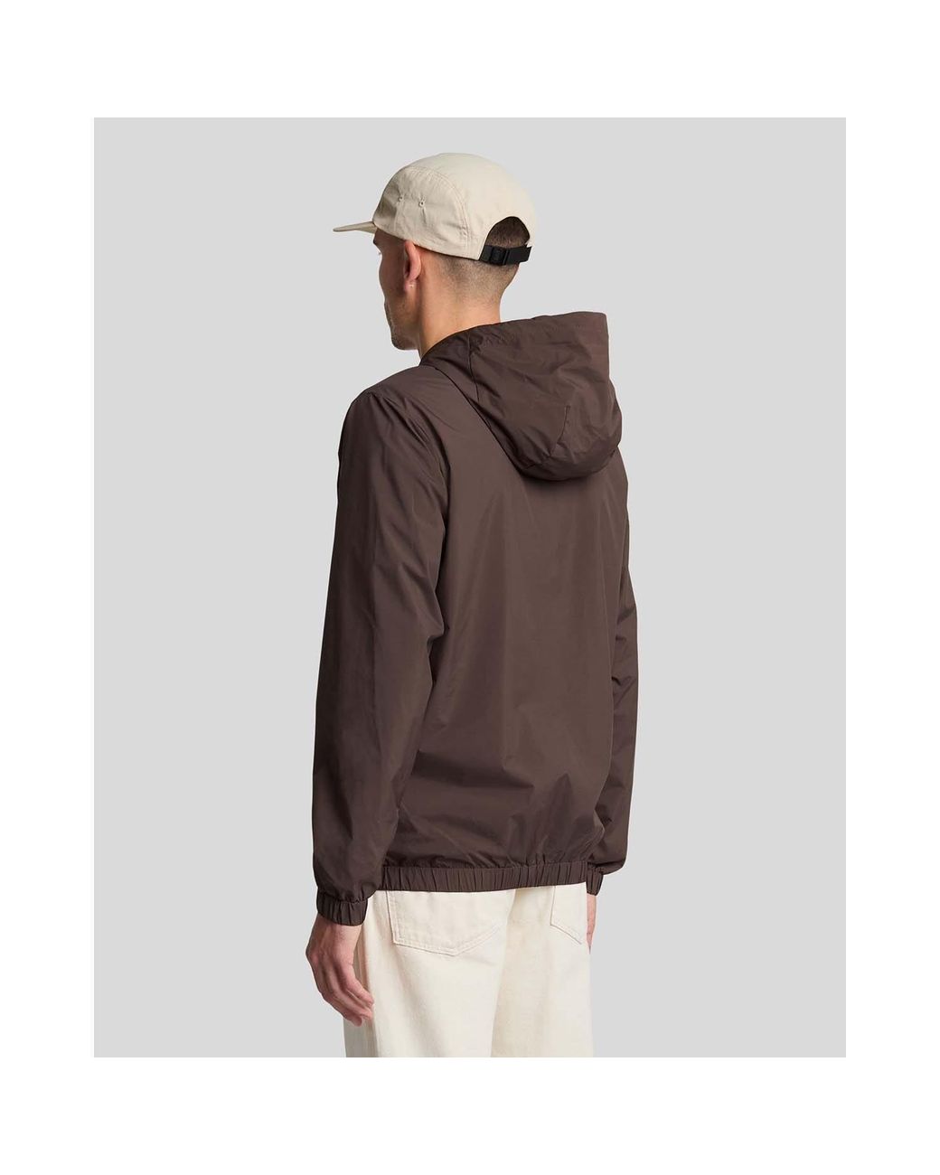 Lyle & Scott Tonal Eagle Hooded Bomber Jacket in Brown for Men | Lyst UK