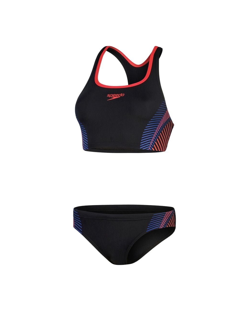 Speedo Placement Bikini 2 Piece in Black | Lyst UK