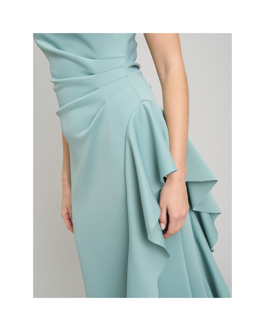 Gina Bacconi Darby One Shoulder Frill Dress in Blue | Lyst UK