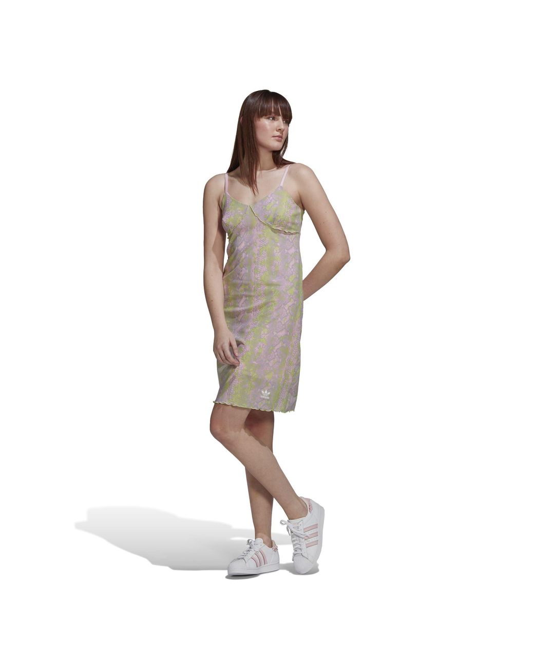 adidas Originals Adidas Snake Midi Dress in Grey | Lyst UK