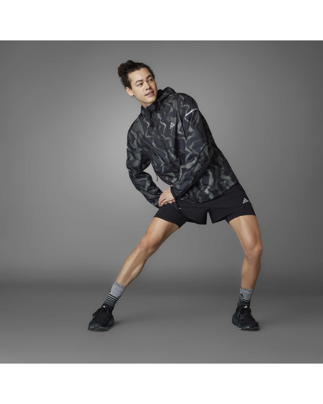 adidas Ultimate Premium Performance Running Jacket in Grey for Men ...