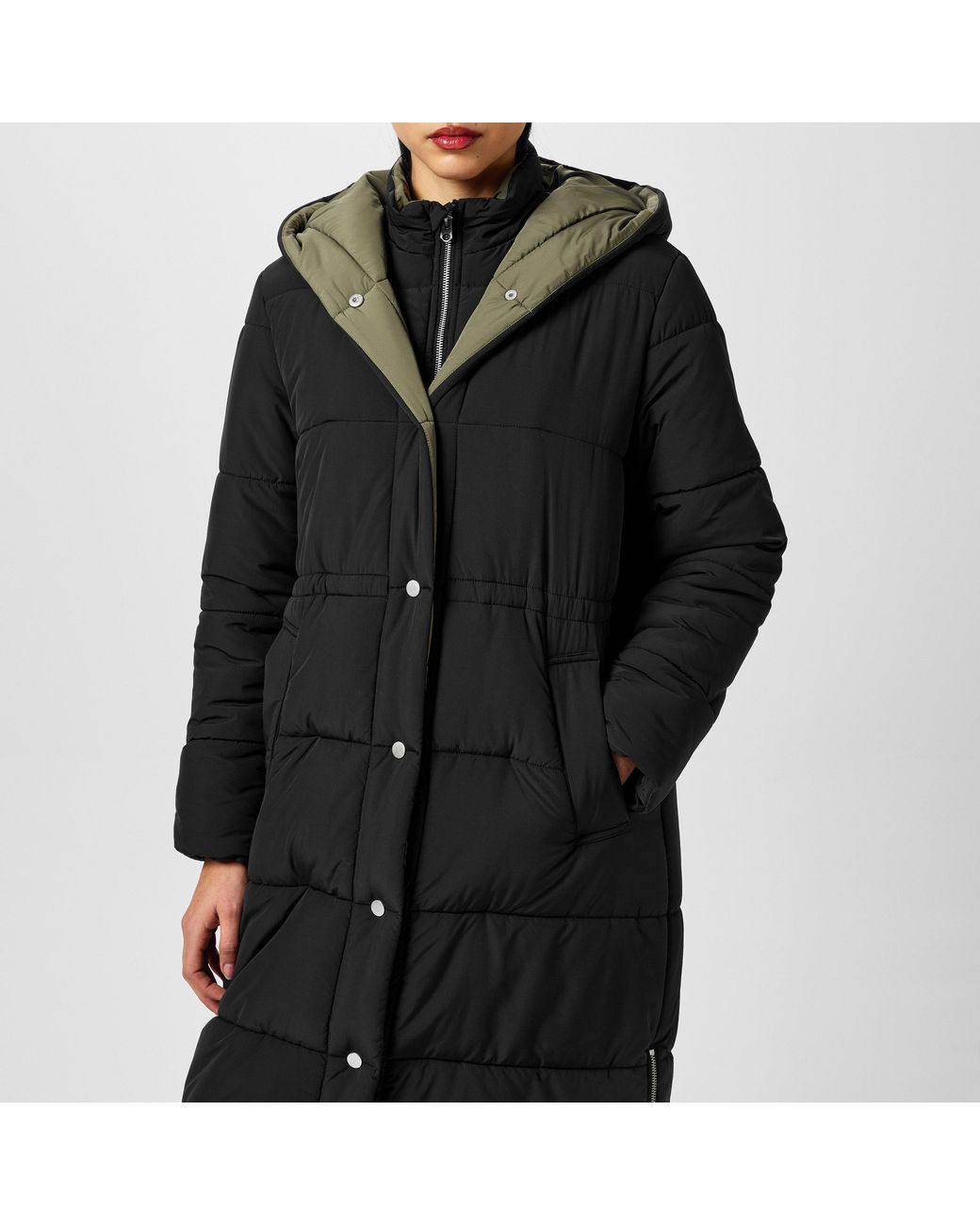 French Connection Auden Double Front Short Puffer Jacket in Black | Lyst UK