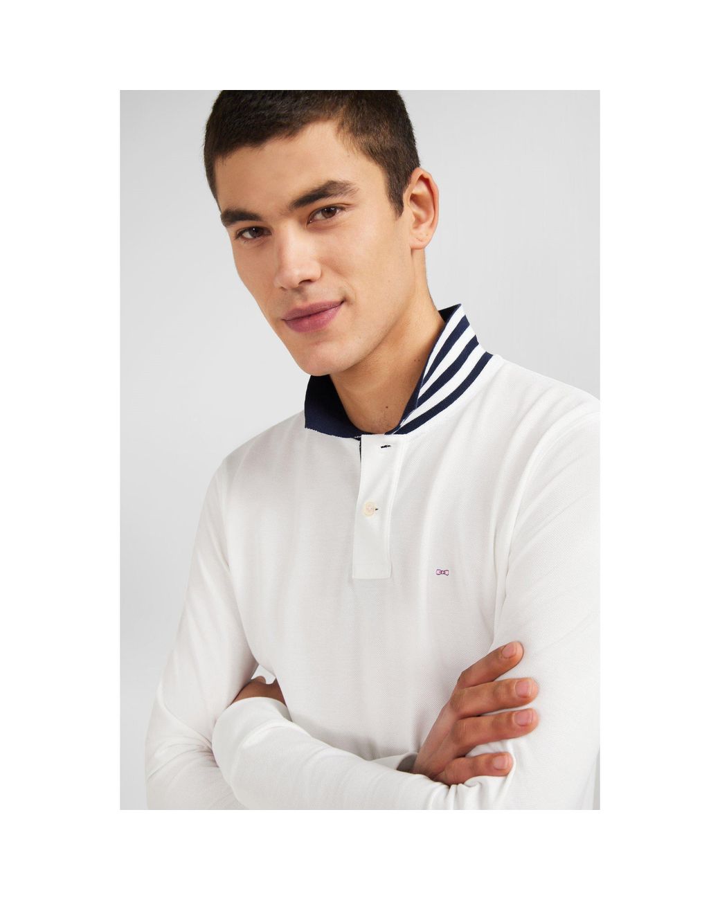 Eden Park Stretch Pima Cotton Polo in White for Men | Lyst UK