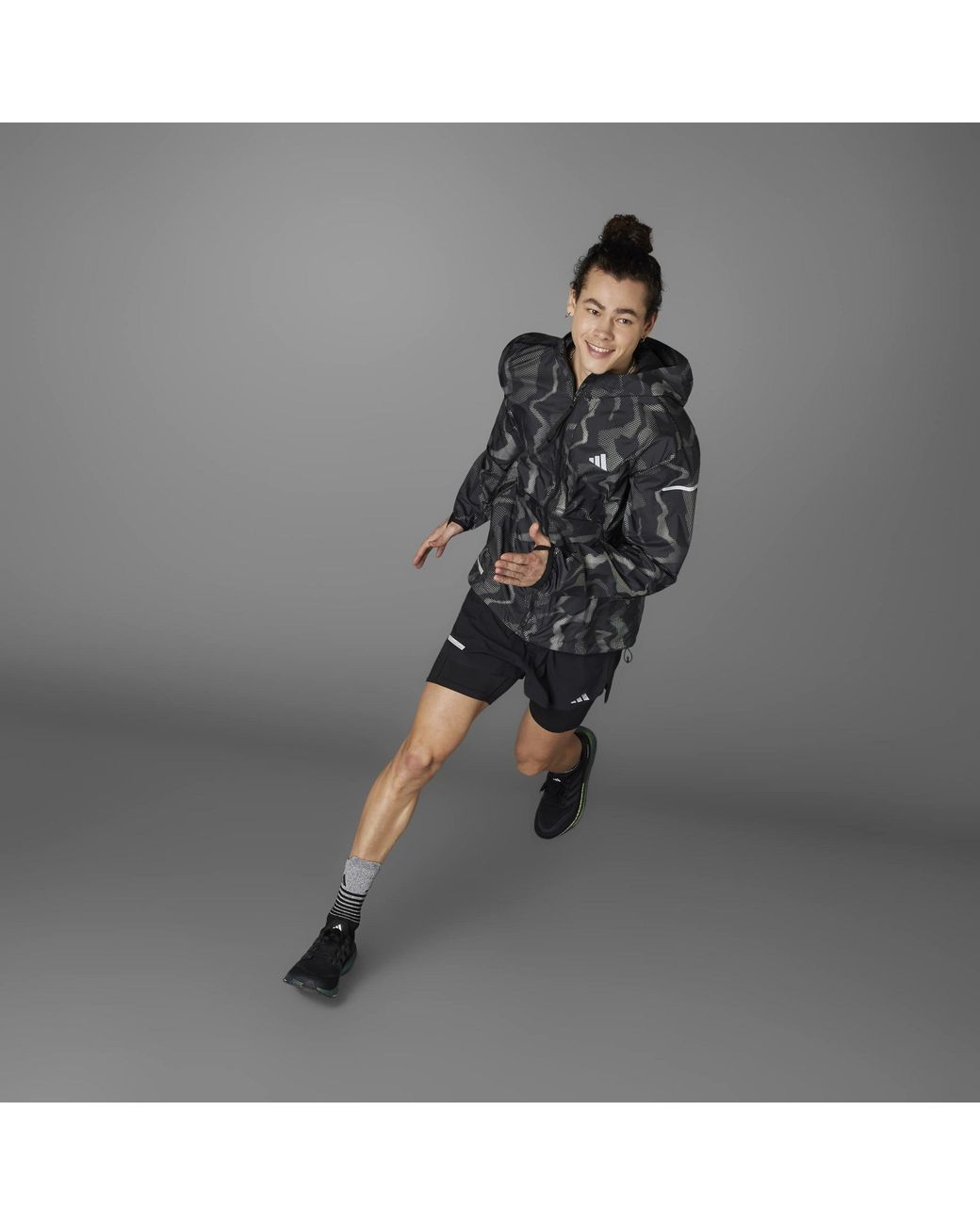 adidas Ultimate Premium Performance Running Jacket in Grey for Men ...