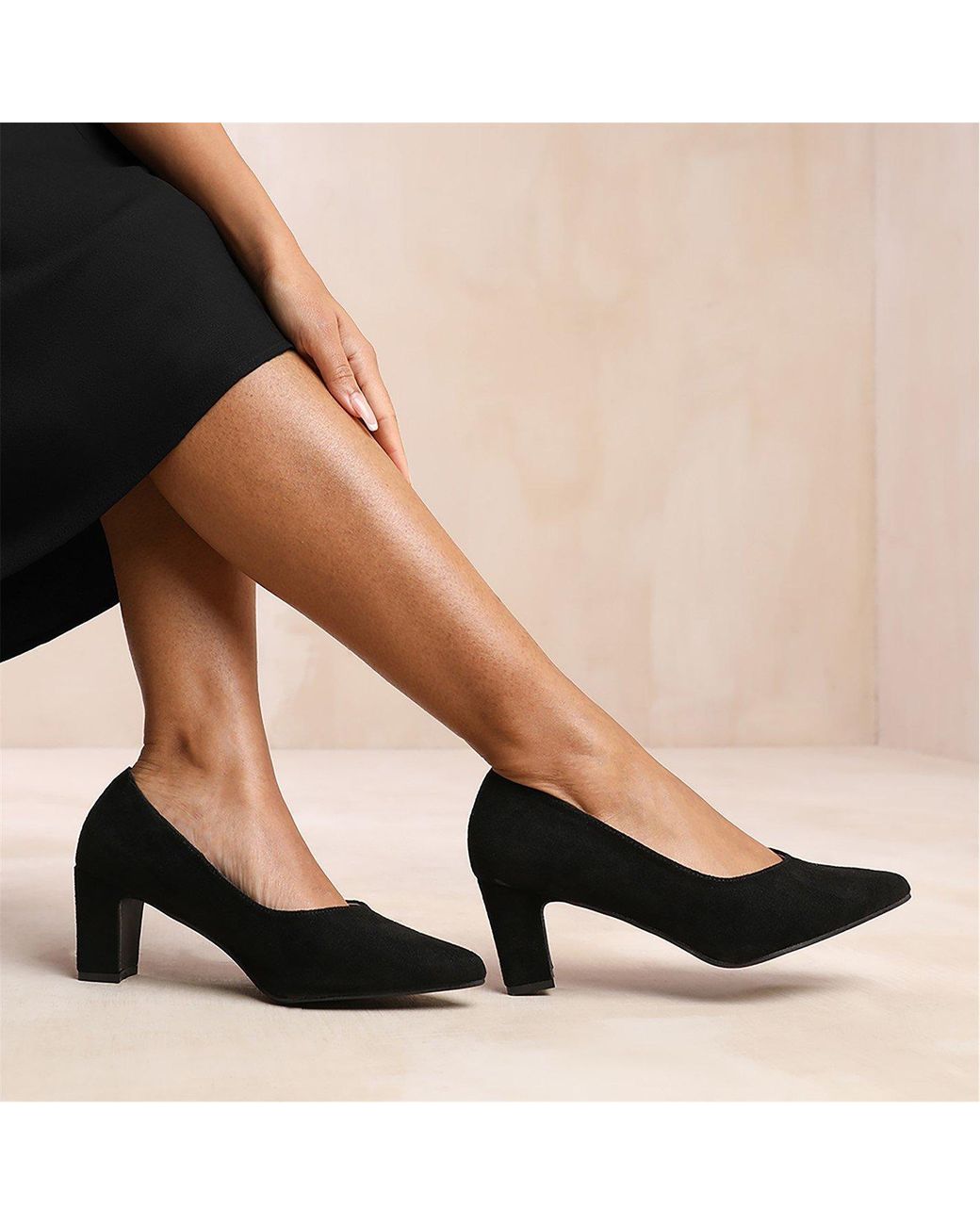 Where's That From Serena Block Heel With Pointed Toe in Black | Lyst UK