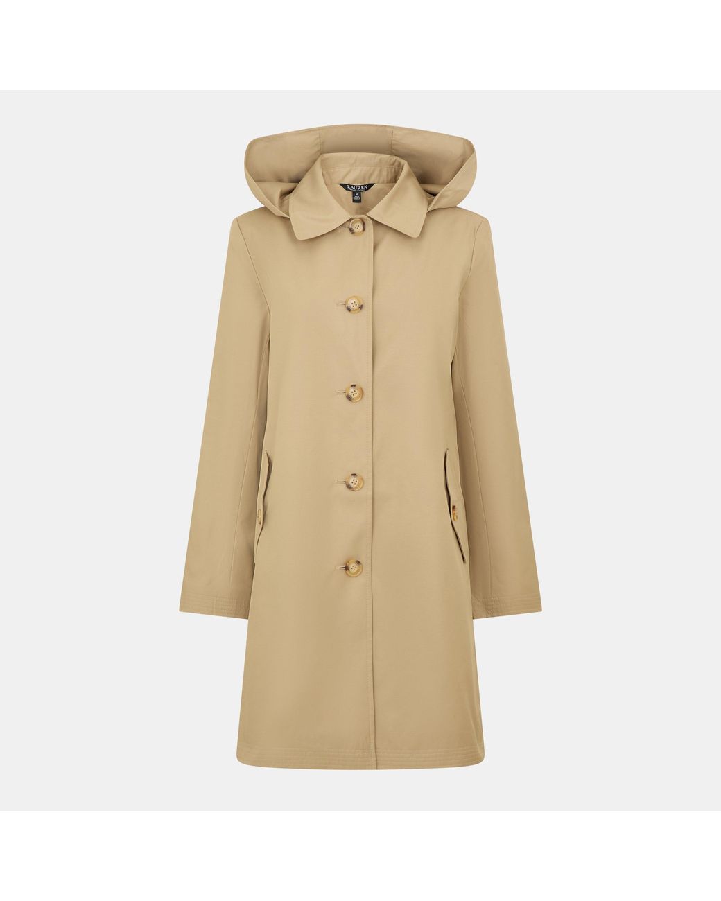 Ralph Lauren Genuine Leather Structured Trench Coat in Natural | Lyst UK