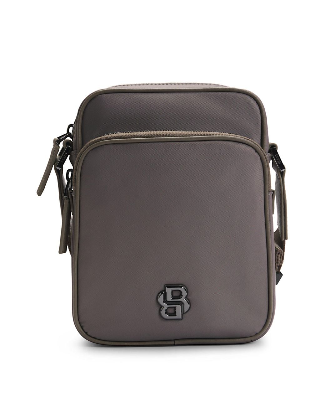 BOSS Twill Reporter Bag With Double B Monogram in Gray for Men | Lyst