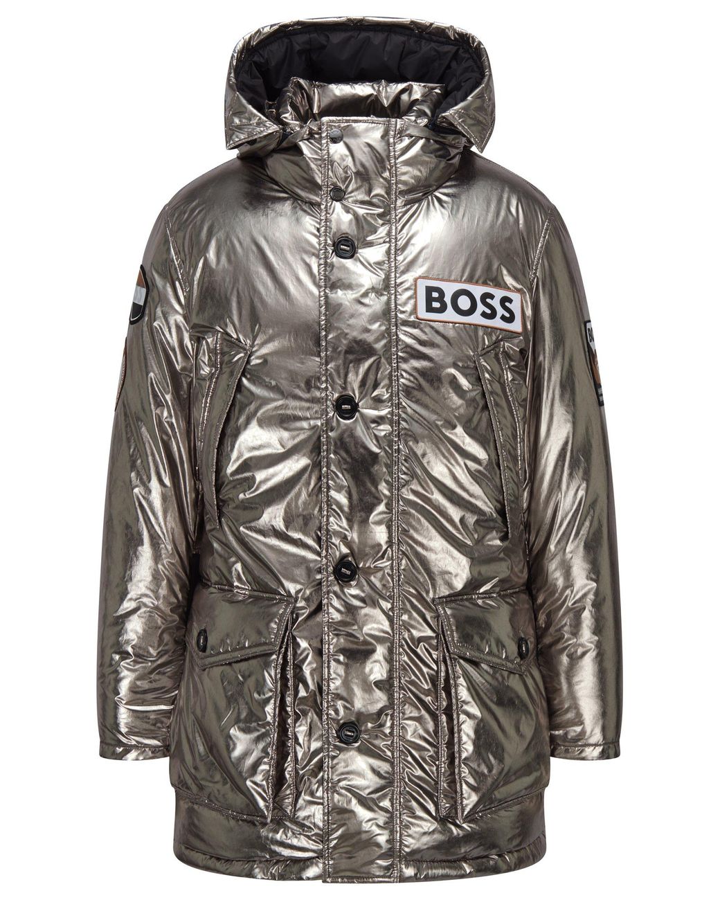 BOSS Limited-edition Jacket With Branded Patches in Metallic for Men ...
