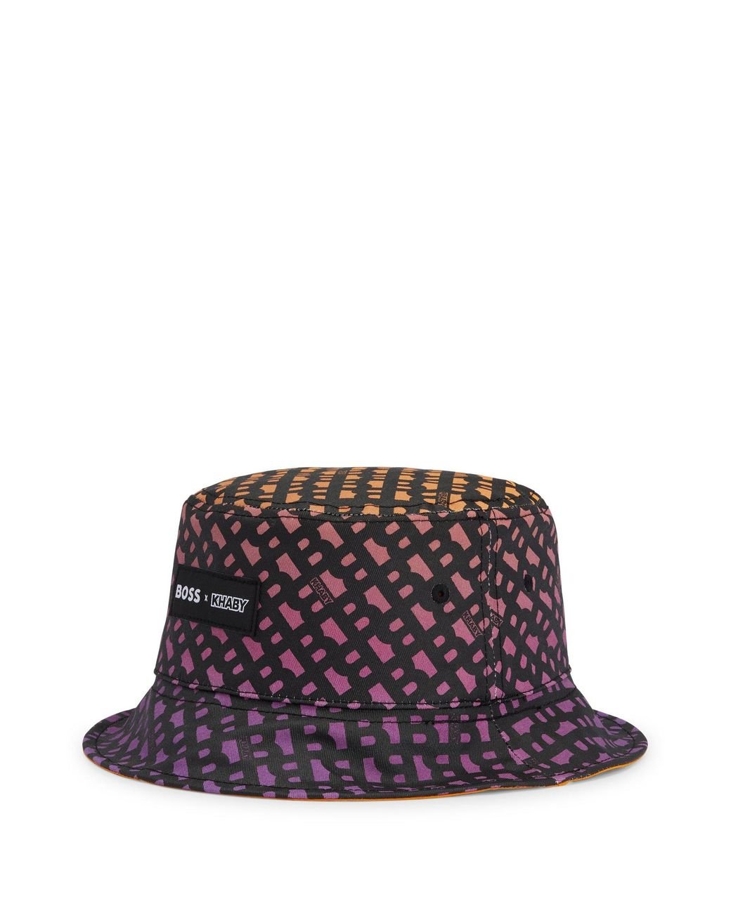 BOSS X Khaby Reversible Bucket Hat With All-over Monograms in White for ...