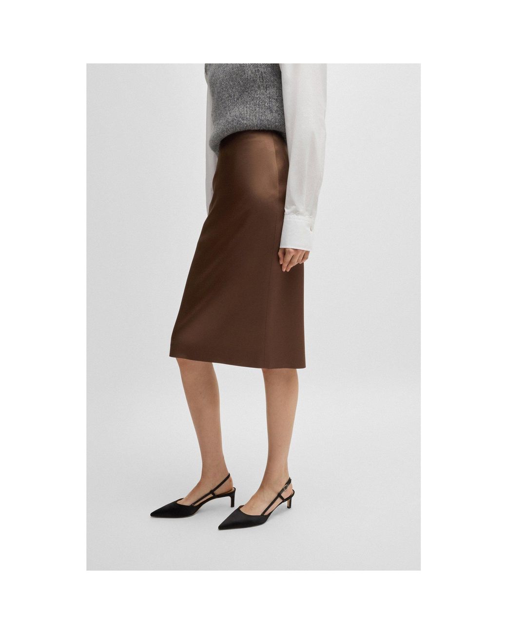 BOSS Pencil Skirt in Brown Lyst UK